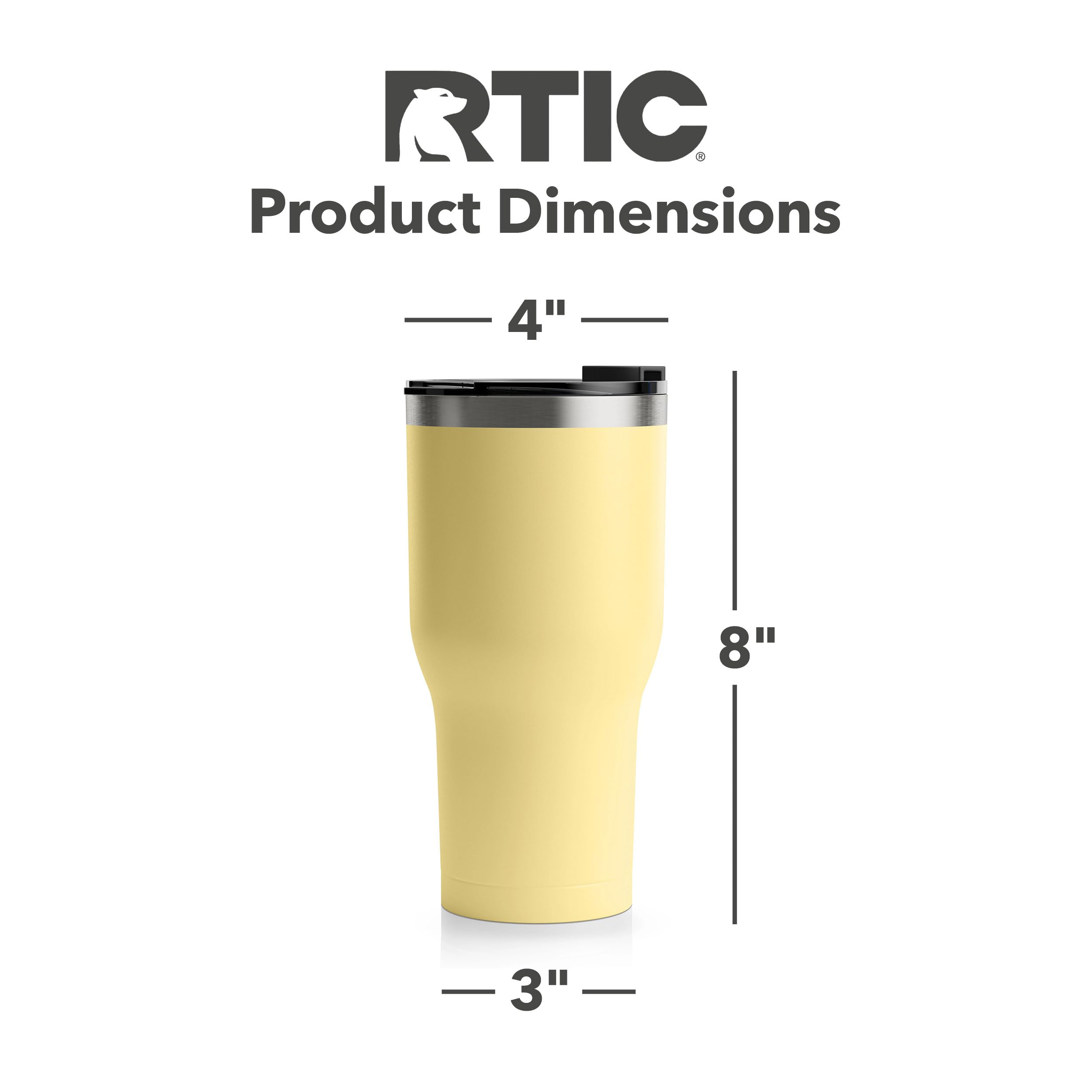 RTIC 30 oz Insulated Tumbler Stainless Steel Coffee Travel Mug with Lid, Spill Proof, Hot Beverage and Cold, Portable Thermal Cup for Car, Camping, Sunlight