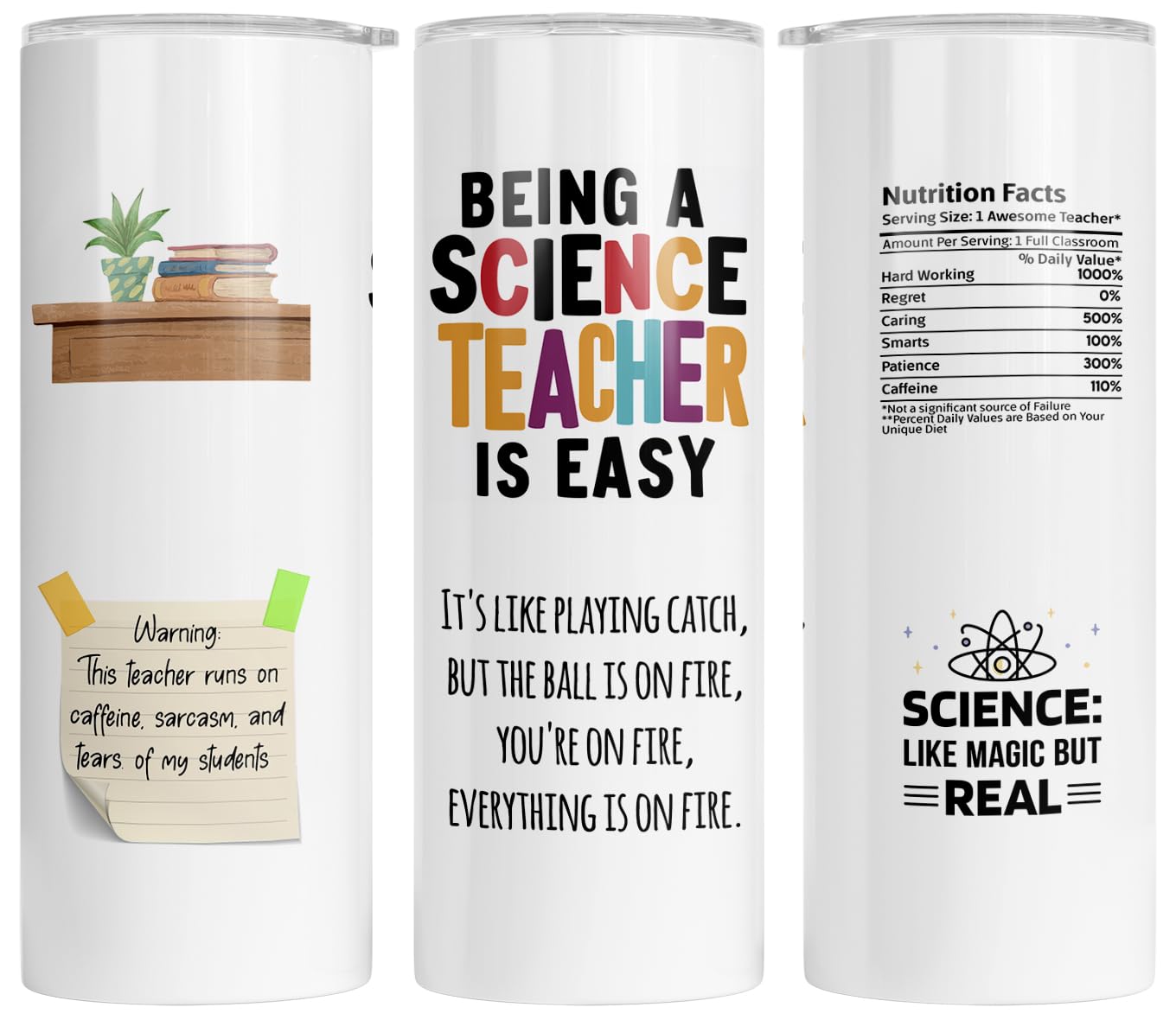 Casitika Science Teacher Appreciation Gifts. 20 Oz Skinny Tumbler For Teachers. End Of Year Teacher Gifts For Women. Gift Idea For Birthday Or As A Thank You. (Science)