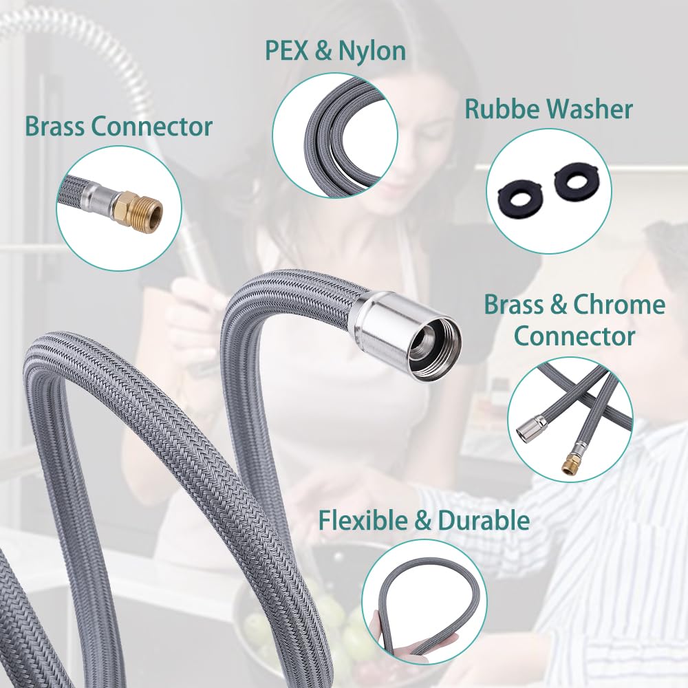 Kitchen Faucet Replacement Hose for American Standard M922367-007220A, Faucet-Supply-Lines, Kitchen Sink Hose Replacement - 59β Hose for Sink Faucet (Faucet Hose)