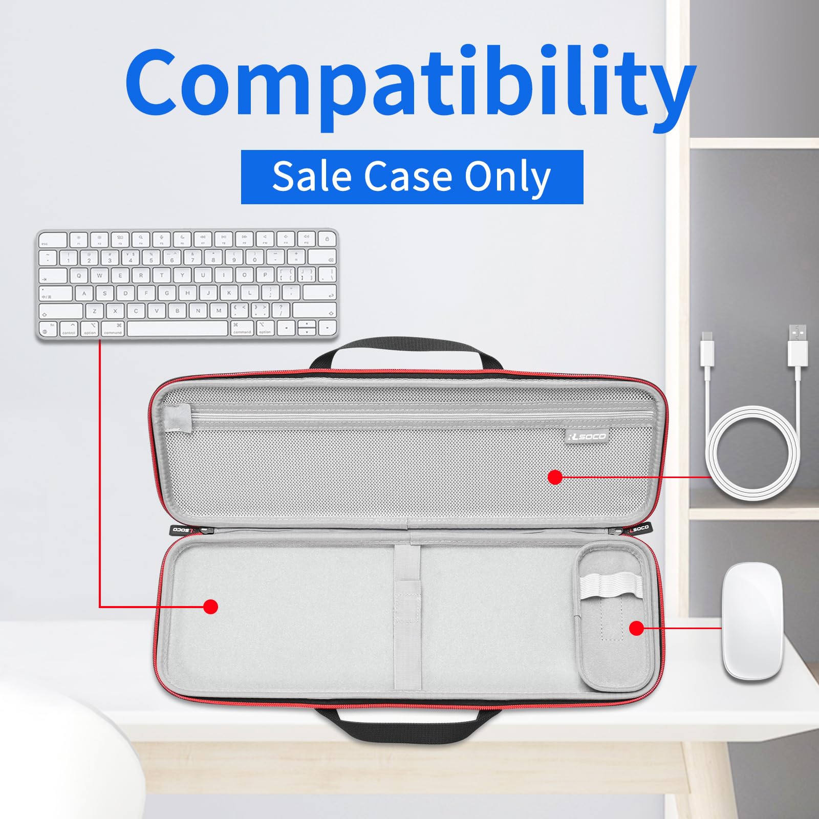 RLSOCO Hard Case for Apple Magic Keyboard (Numeric Keypad) & for Apple Magic Keyboard and Magic Mouse - Black (Case Only)