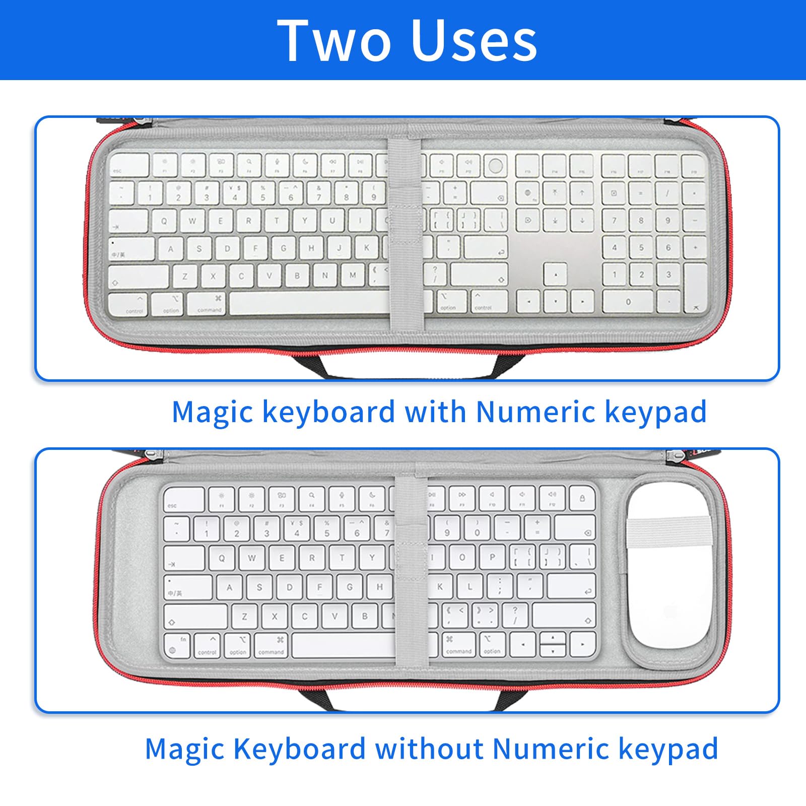 RLSOCO Hard Case for Apple Magic Keyboard (Numeric Keypad) & for Apple Magic Keyboard and Magic Mouse - Black (Case Only)