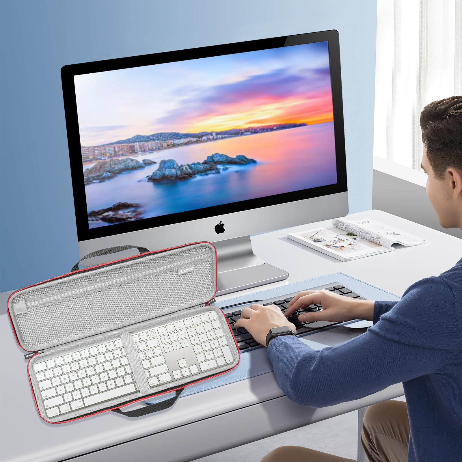 RLSOCO Hard Case for Apple Magic Keyboard (Numeric Keypad) & for Apple Magic Keyboard and Magic Mouse - Black (Case Only)