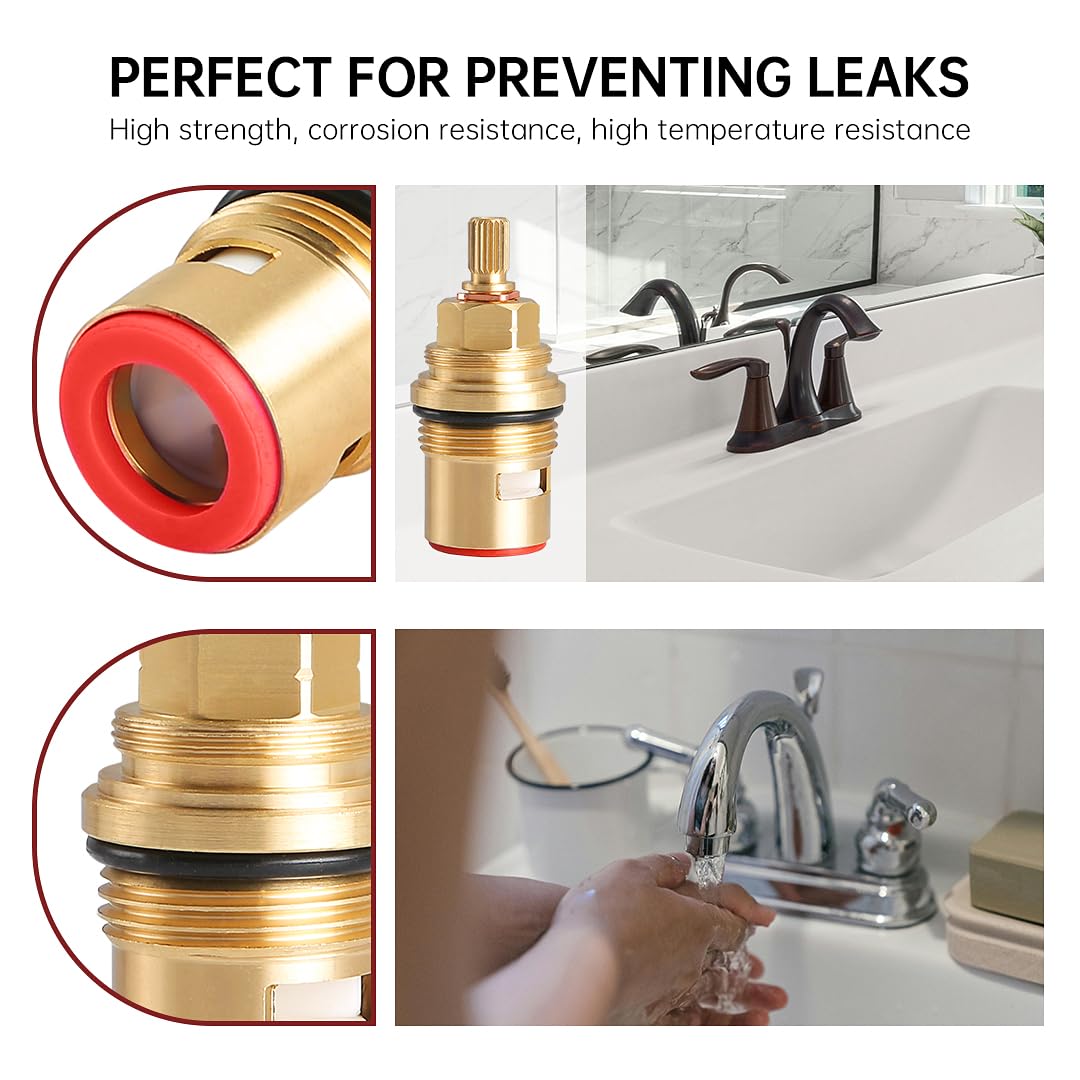 Kitchen Faucet Cartridge Replacement Compatible with Grohe 45882000 Valve Parts, Durability Brass Ceramic Cartridge, Easy Installation, Anti-Clockwise Open Design, Fits Various Faucet Models