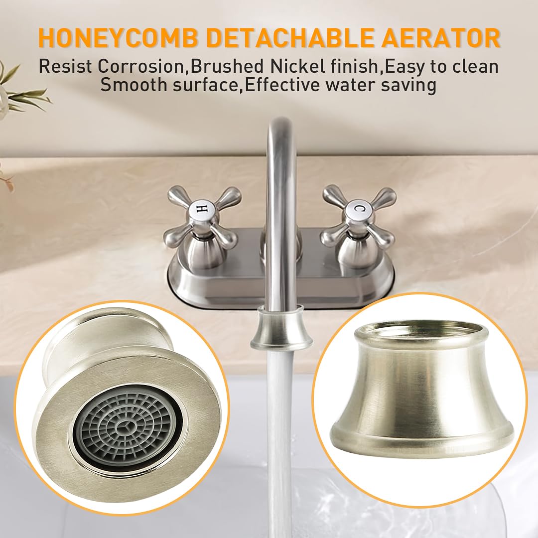 Faucet Aerator Compatible with Moen 116618BN, Faucet Parts High Flow Sink Aerator Replacement for Shower Bathroom Kitchen 2.2 Gallon Per Minute,Brushed Nickel Finish
