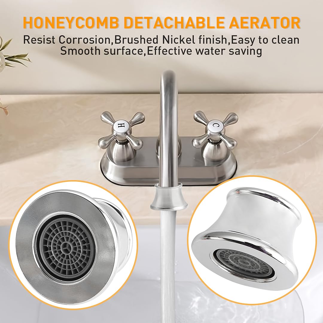 Faucet Aerator Compatible with Moen 101964 116618, Fit for Shower Bathroom Kitchen Faucet Parts, High Flow Sink Aerator Replacement, 2.2 Gallon Per Minute, Finish Chrome