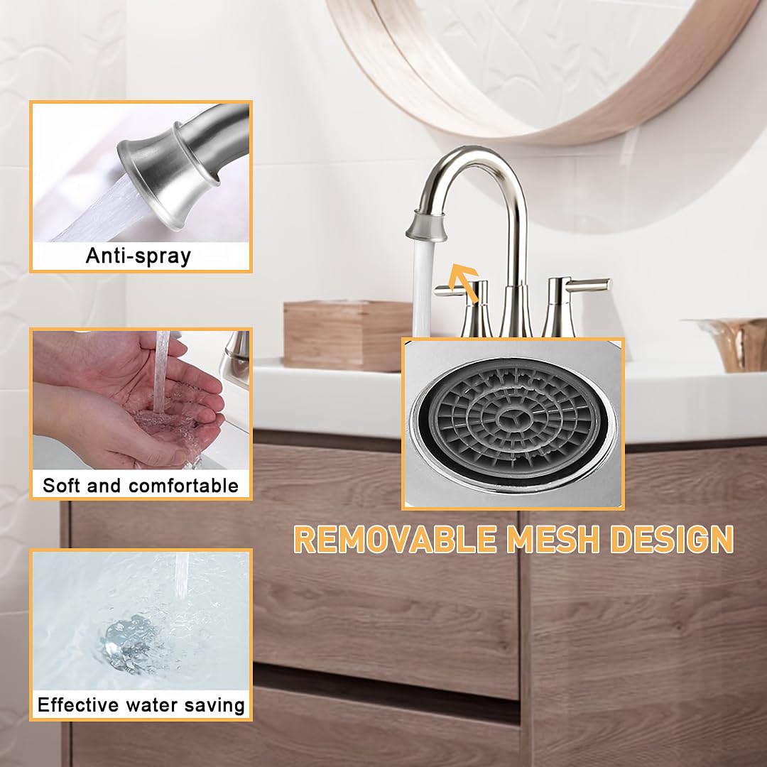 Faucet Aerator Compatible with Moen 101964 116618, Fit for Shower Bathroom Kitchen Faucet Parts, High Flow Sink Aerator Replacement, 2.2 Gallon Per Minute, Finish Chrome