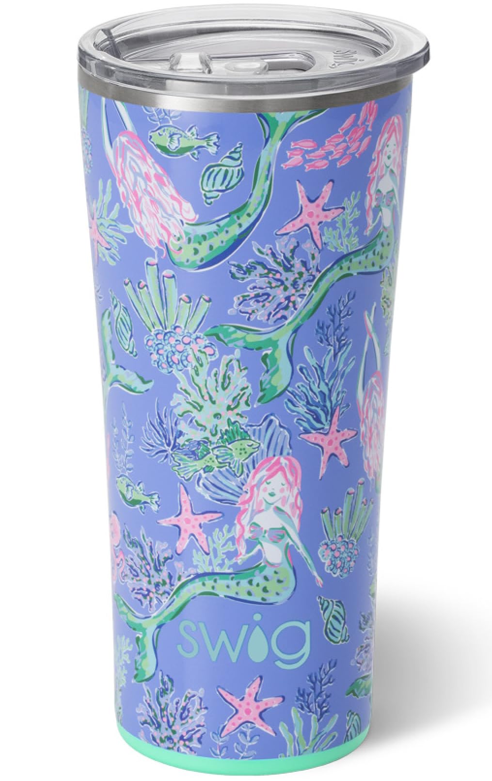 Swig Life 22oz Insulated Tumbler, Travel Coffee Tumbler with Lid, Cup Holder Friendly Travel Coffee Mug, Stainless Steel Thermos (Under the Sea)