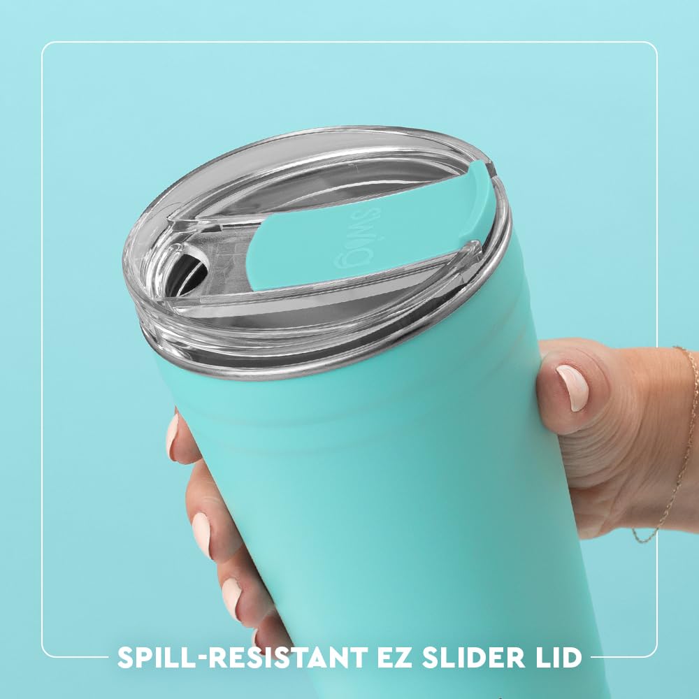 Swig Life 24oz Party Cup, Stackable Insulated Party Cups with EZ Flow Lid, Cup Holder Friendly, Dishwasher Safe, Stainless Steel, Large Travel Tumbler for Hot and Cold Drinks (Island Bloom)