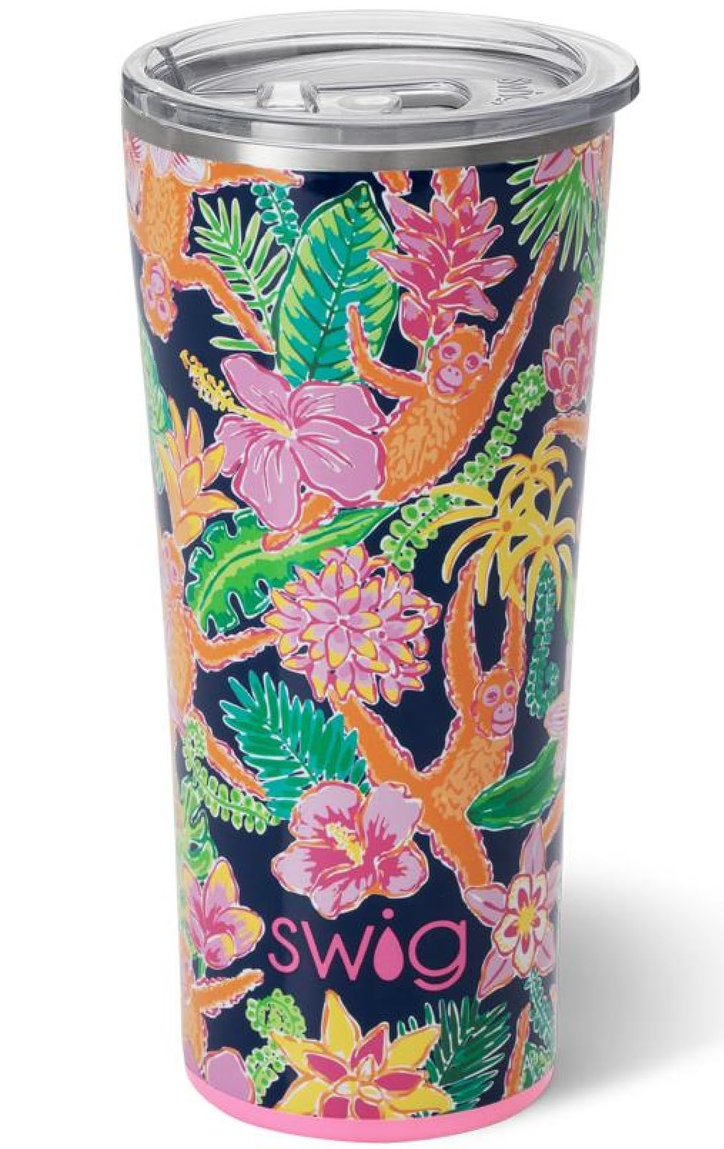 Swig Life 22oz Insulated Tumbler, Travel Coffee Tumbler with Lid, Cup Holder Friendly Travel Coffee Mug, Stainless Steel Thermos (Jungle Gym)