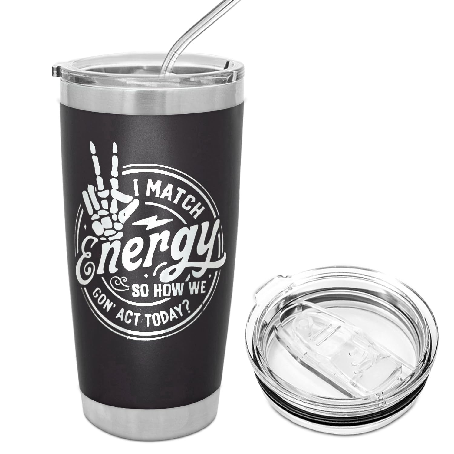 Funny 20oz Travel Coffee Mug -Insulated Stainless Steel Tumbler with Slider Lid, BPA-Free, Dishwasher Safe, Fits Car Cup Holders-Witty Sarcastic Engraved Gift for Women, Men, Coworker Gifts- Black