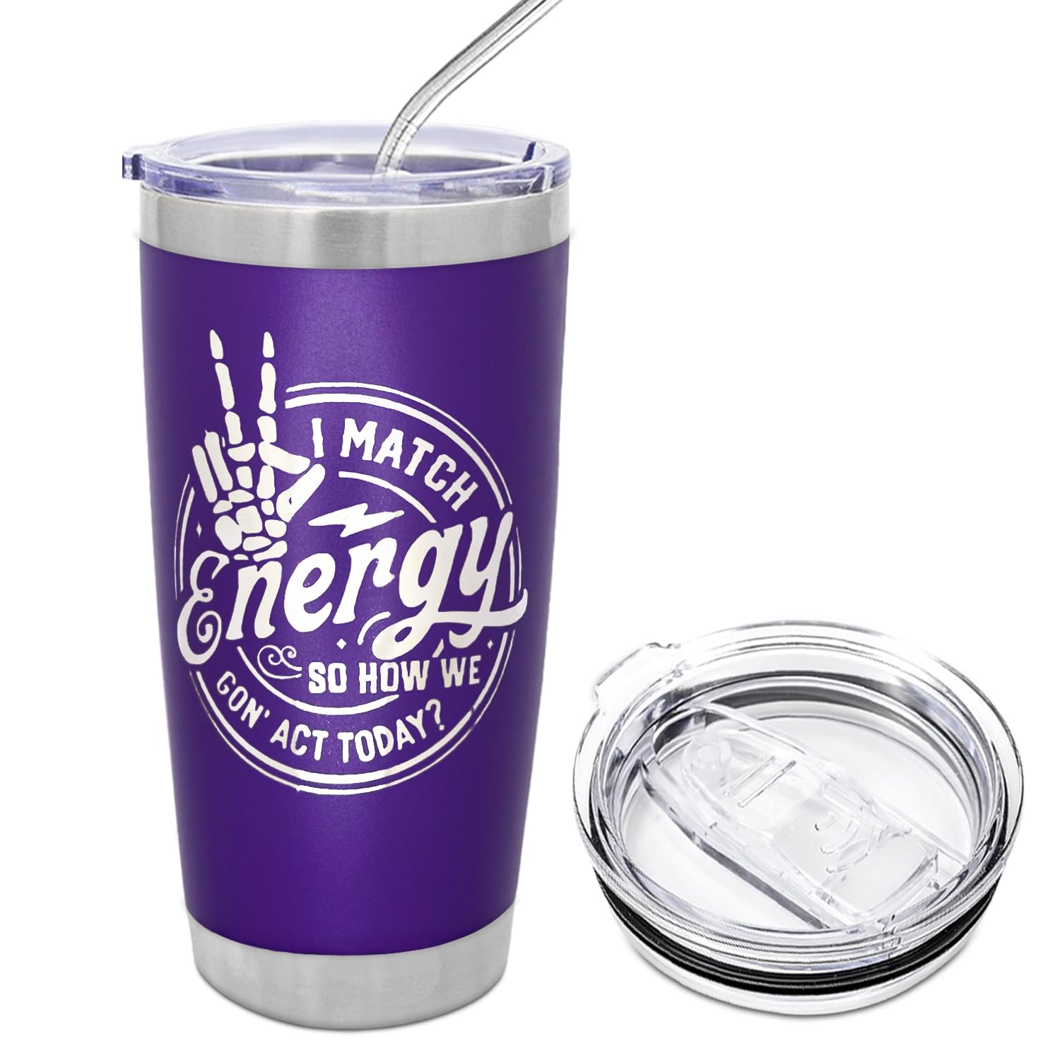 Generic Funny gifts for women-match energy tumbler-Birthday Gifts for Women Funny, Witty & Sarcastic Travel Coffee Mug W/Slider Lid-Cheer up somebodyâs day gift-Engraved 20oz Tumbler, small