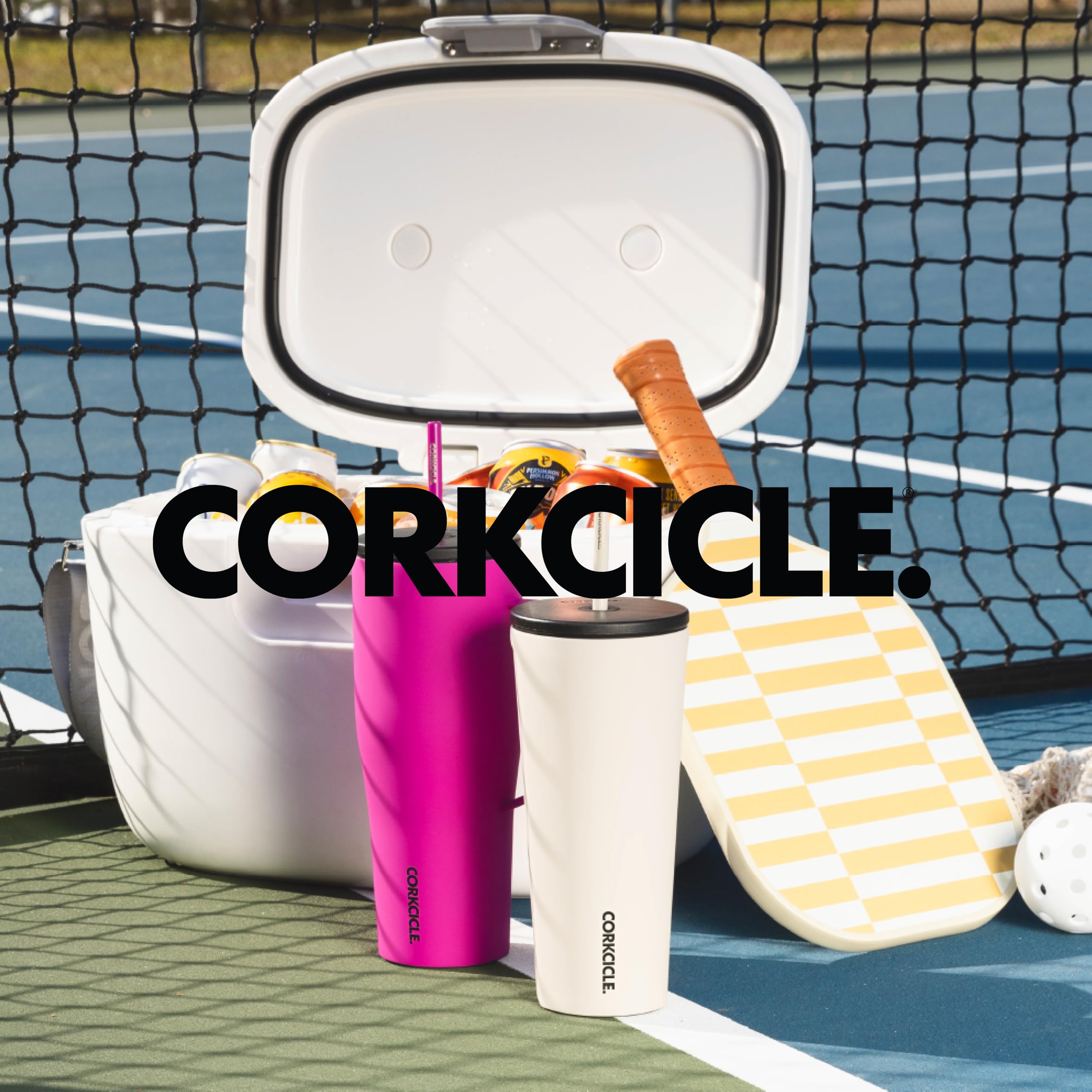 Corkcicle x Rifle Paper Co. Cold Cup Insulated Tumbler with Lid and Straw, Roses Purple, 24 oz β Reusable Water Bottle Keeps Beverages Cold for 12hrs, Hot 5hrs β Cupholder Friendly, Flexible Sip Lid