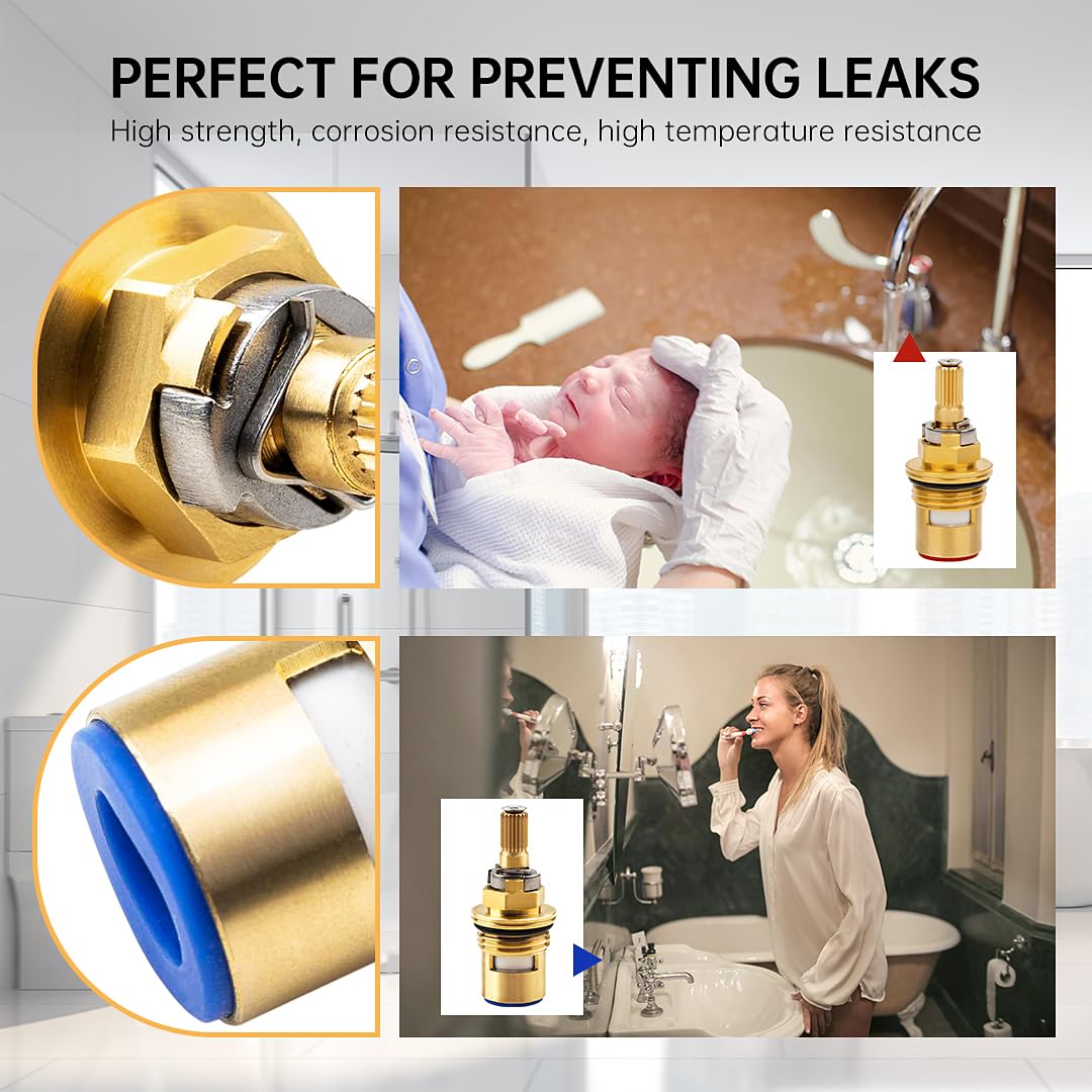 2 Pack Faucet Cartridges Replacement Compatible With K-GP77005-RP K-GP77006-RP, Kohler Parts Replacement Shower Faucet Stem Ceramic Valve Fit for Kitchen Bathroom