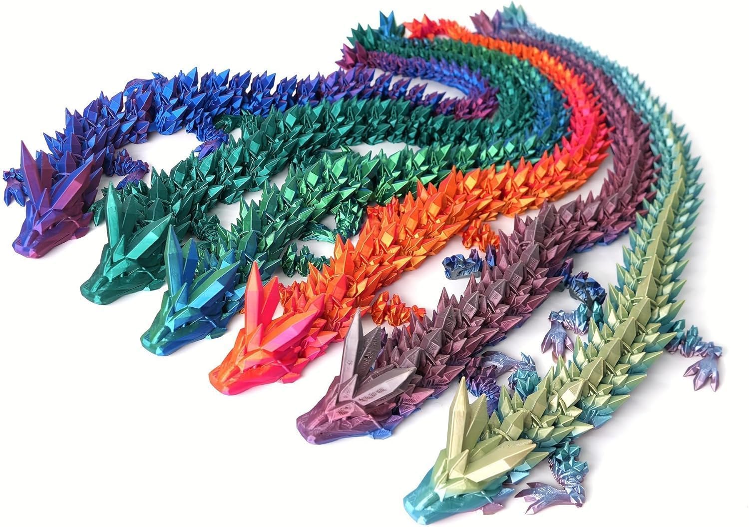 Dragon Egg 12In Dragon Toy 3D Printed Dragon Fidget Toys, 3D Printed Dragon Egg with Articulated Dragon Inside, Fidget Toys for Autism/ADHD, Easter Gifts(Bluegreen)