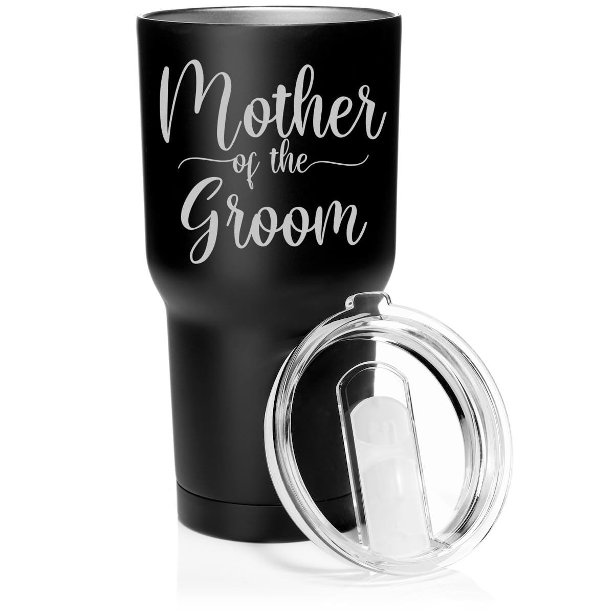 Smooth Body Tumbler Stainless Steel Vacuum Insulated Travel Mug Cup Gift Mother Of The Groom (Black, 30 oz)