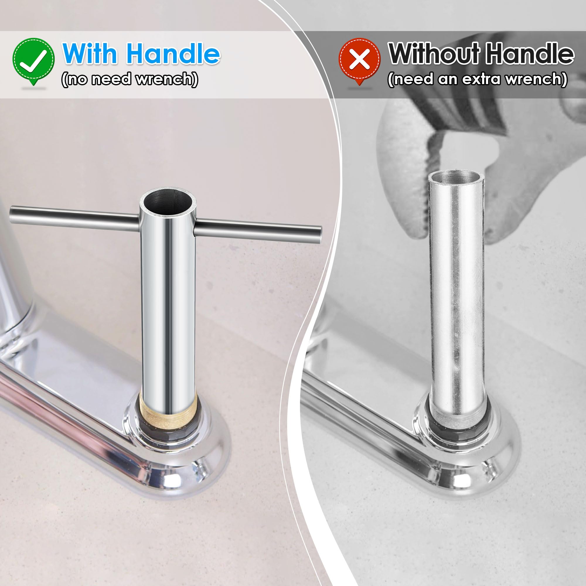 Feekoon Cartridge Retainer Removal Tool with Handle Compatible with Moen 14272, Easy to Push and Pull Rebuild Cartridge Puller Replacement for 1224, 1234, 1248 Faucet Bathtub Replacement Part (Silver)