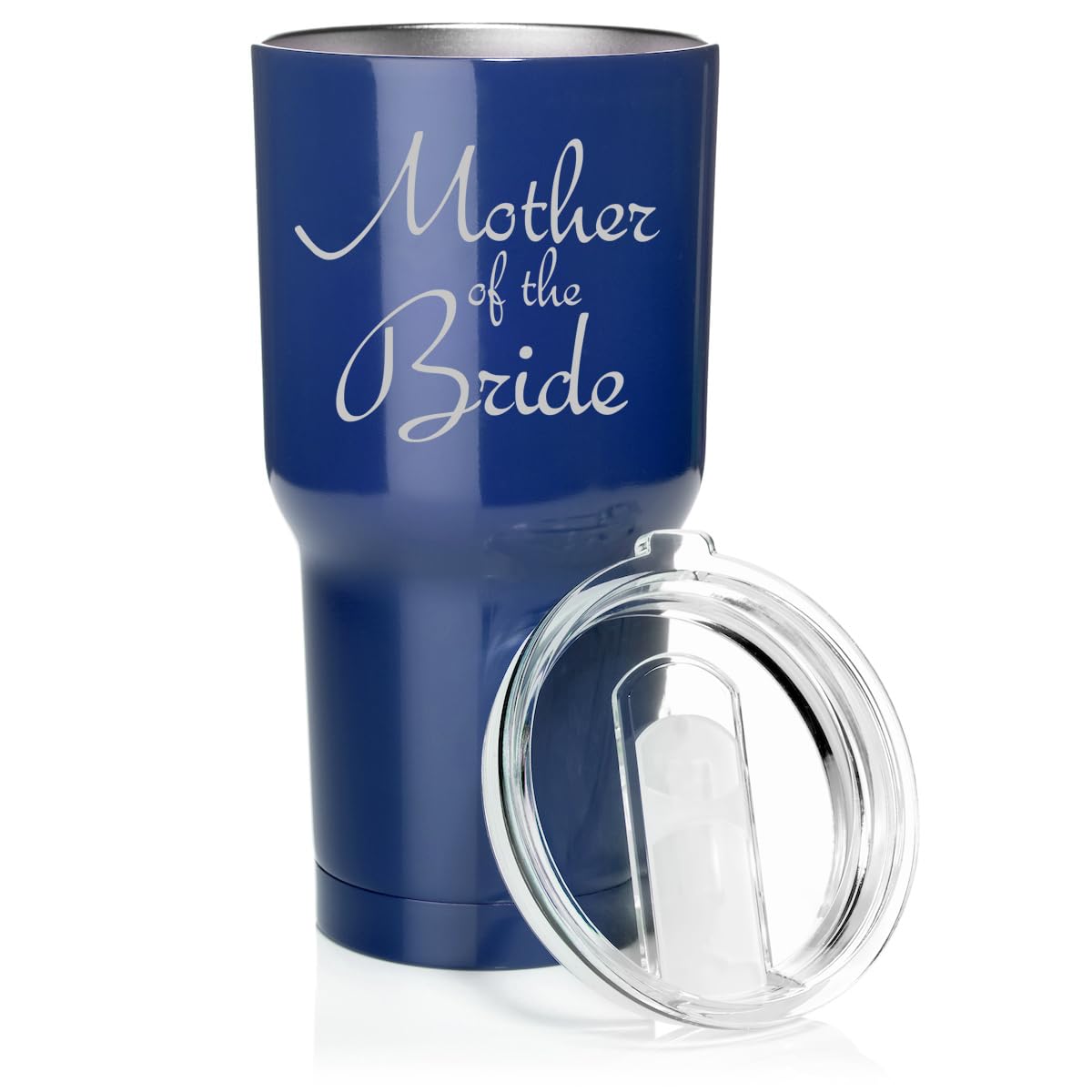 Smooth Body Tumbler Stainless Steel Vacuum Insulated Travel Mug Cup Gift Mother Of The Bride (Blue, 30 oz)