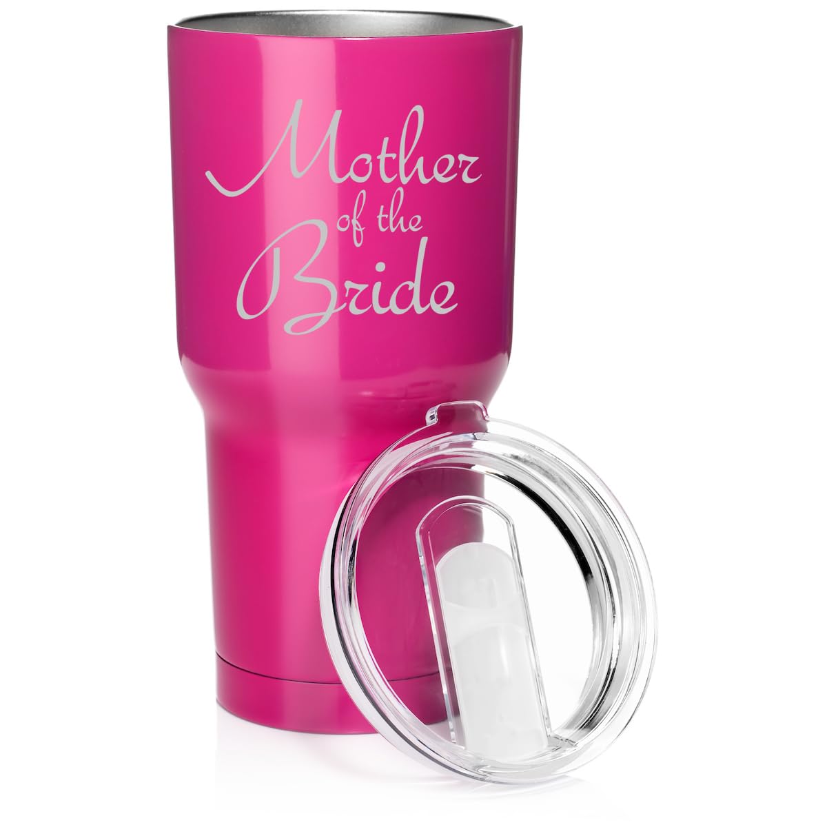 Smooth Body Tumbler Stainless Steel Vacuum Insulated Travel Mug Cup Gift Mother Of The Bride (Hot Pink, 30 oz)
