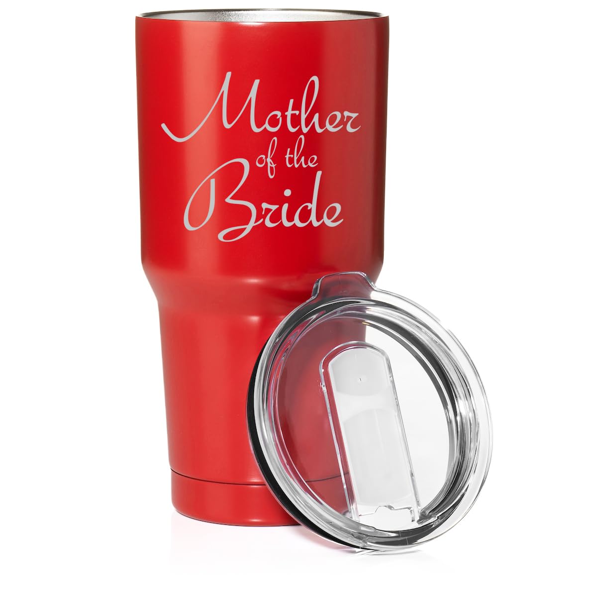 Smooth Body Tumbler Stainless Steel Vacuum Insulated Travel Mug Cup Gift Mother Of The Bride (Red, 30 oz)