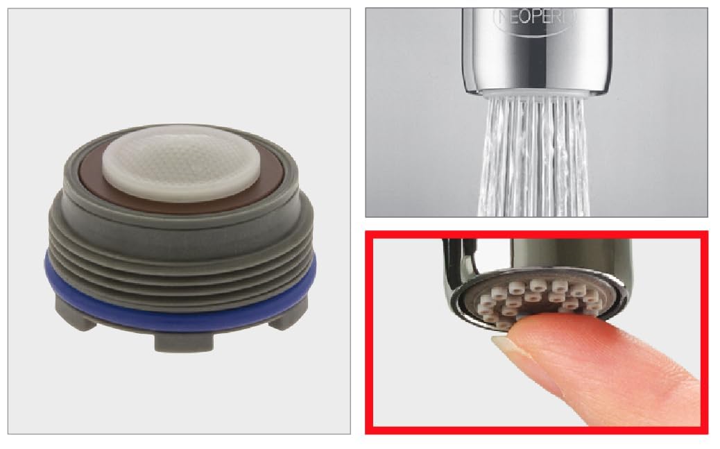 Neoperl SLC Spray Cache Faucet Aerator PCA Low Flow 0.35 gpm Smart Stream Saver + Install Key Standard/Junior/Tiny JR. Sizes 13 0650 (Regular M24), Blue