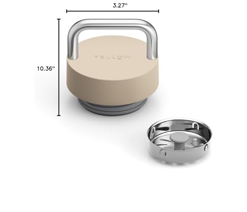 Fellow 20 oz Carter Carry Vacuum Insulated Tumbler for Water, Tea, Coffee, Smoothies, & more - Stainless Steel - Keeps Heat for 12 Hours/Stays Cold for 24 Hours-Leak-Proof Seal-Slim Width-Sand Dune