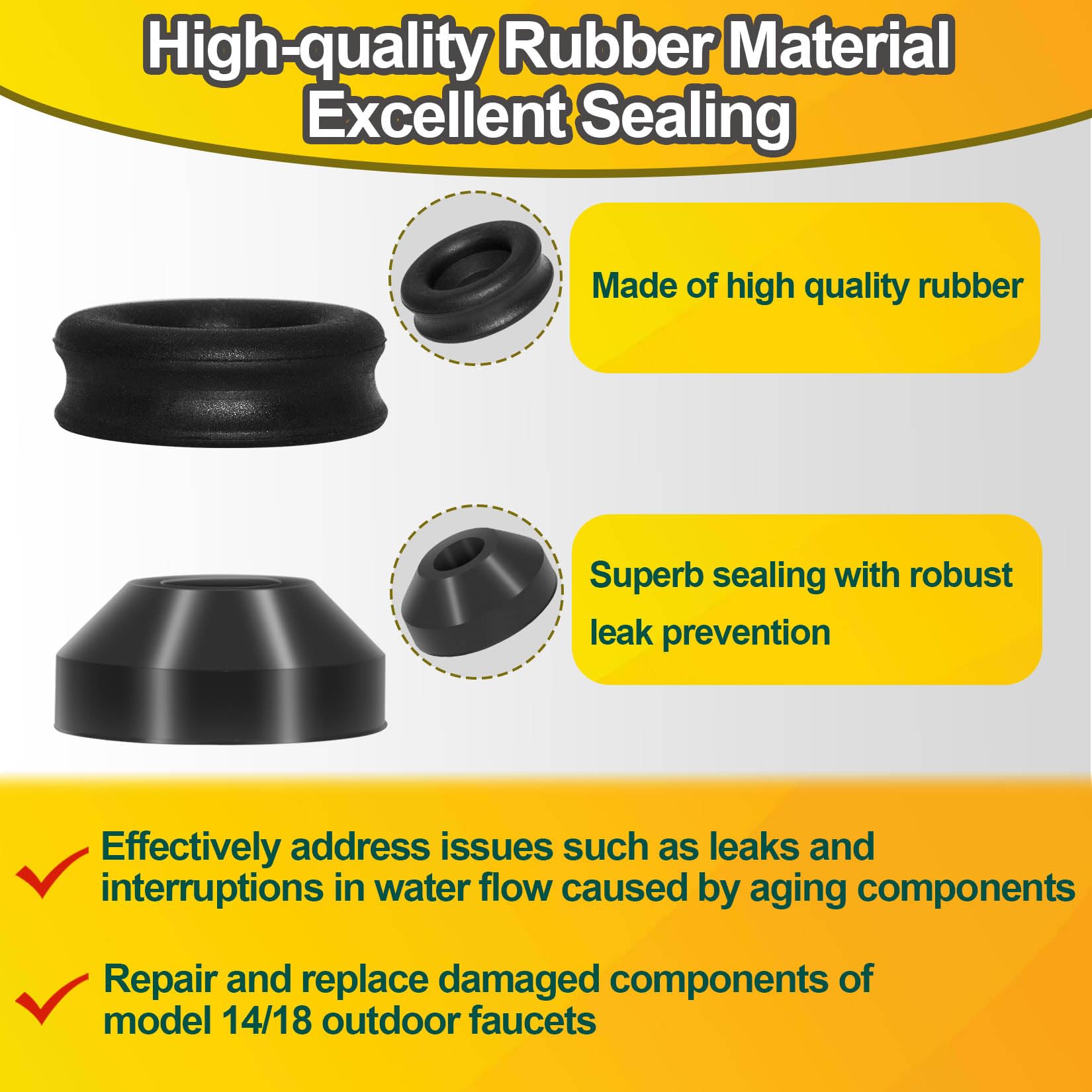 Datrenm RK-14MH Outside Faucet Repair Kit Metal Handle Compatible with Woodford Model 14,Model 18