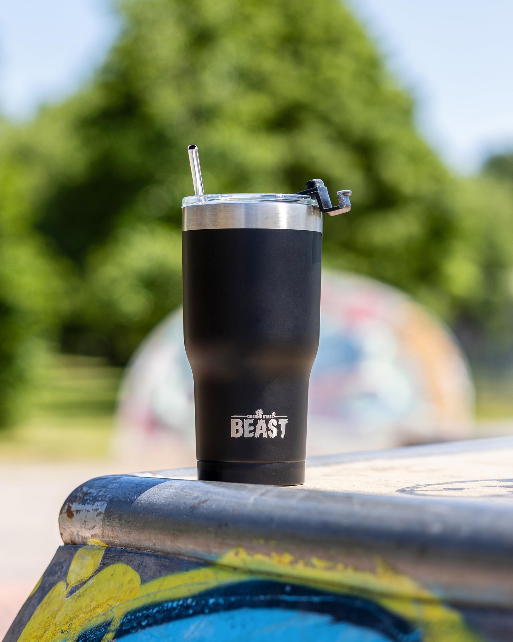 Beast 20 oz Tumbler Stainless Steel Vacuum Insulated Coffee Cup with handle plus 12 oz Stainless Steel Water Bottle (Matte Black)