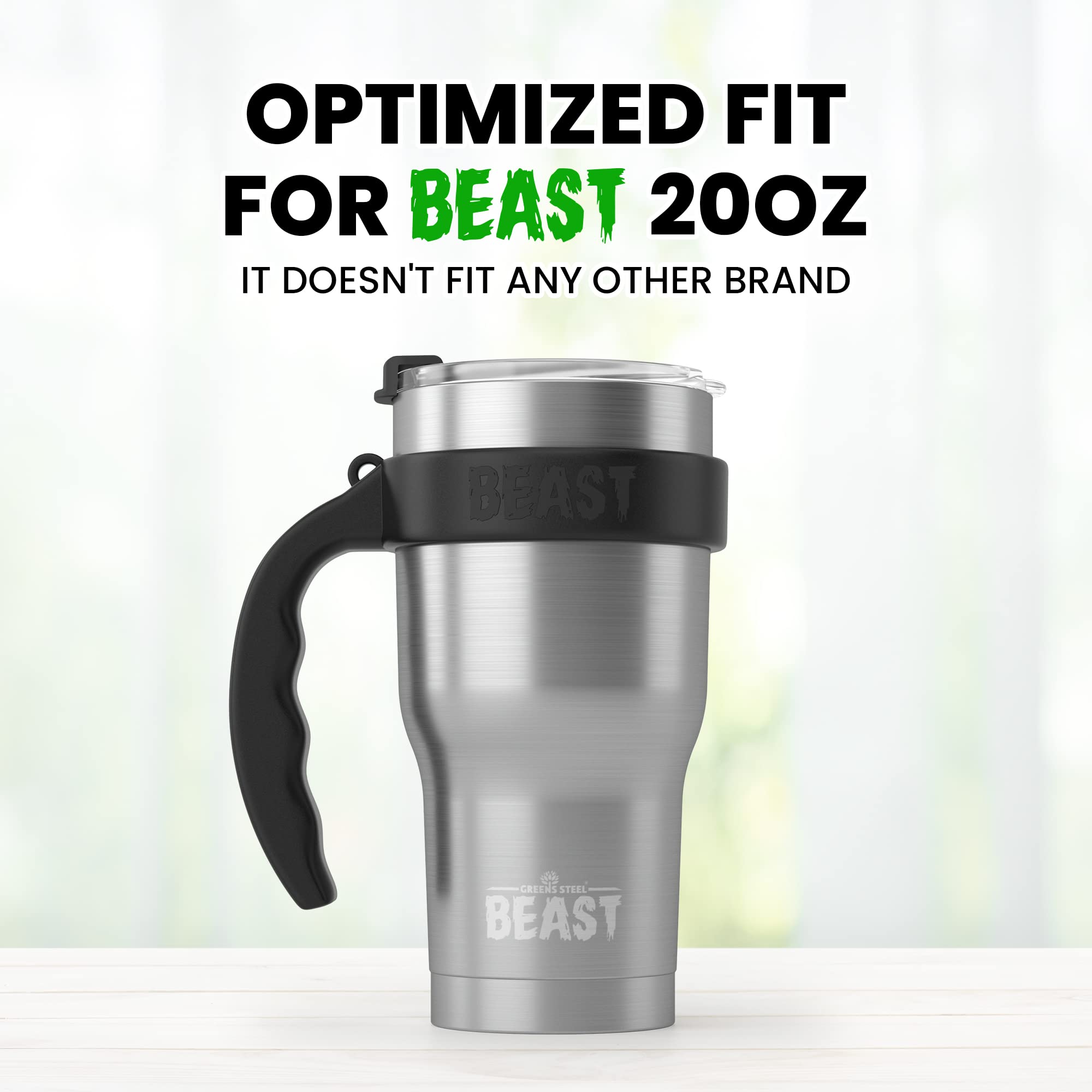 Beast 20 oz Tumbler Stainless Steel Vacuum Insulated Coffee Cup with handle plus 12 oz Stainless Steel Water Bottle (Matte Black)