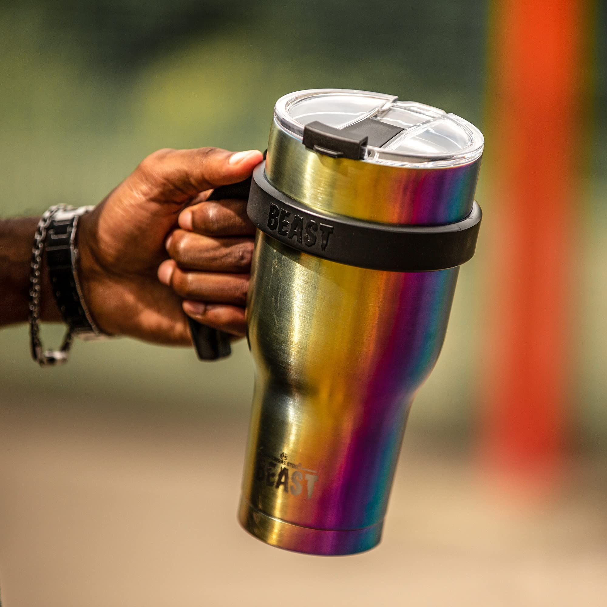 Beast 20 oz Tumbler Stainless Steel Vacuum Insulated Coffee Cup with handle plus 12 oz Stainless Steel Water Bottle (Matte Black)