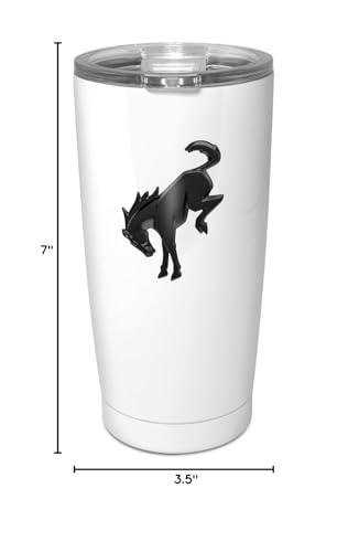 iPick Image for Ford Bronco in Black Color 20 oz Dual-Wall Insulated Stainless Steel White Travel Tumbler