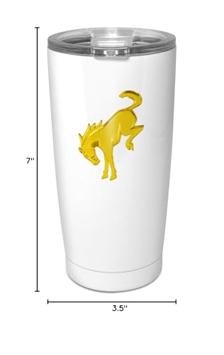 iPick Image for Ford Bronco in Yellow Color 20 oz Dual-Wall Insulated Stainless Steel White Travel Tumbler