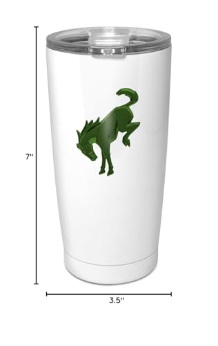 iPick Image for Ford Bronco in Green Color 20 oz Dual-Wall Insulated Stainless Steel White Travel Tumbler