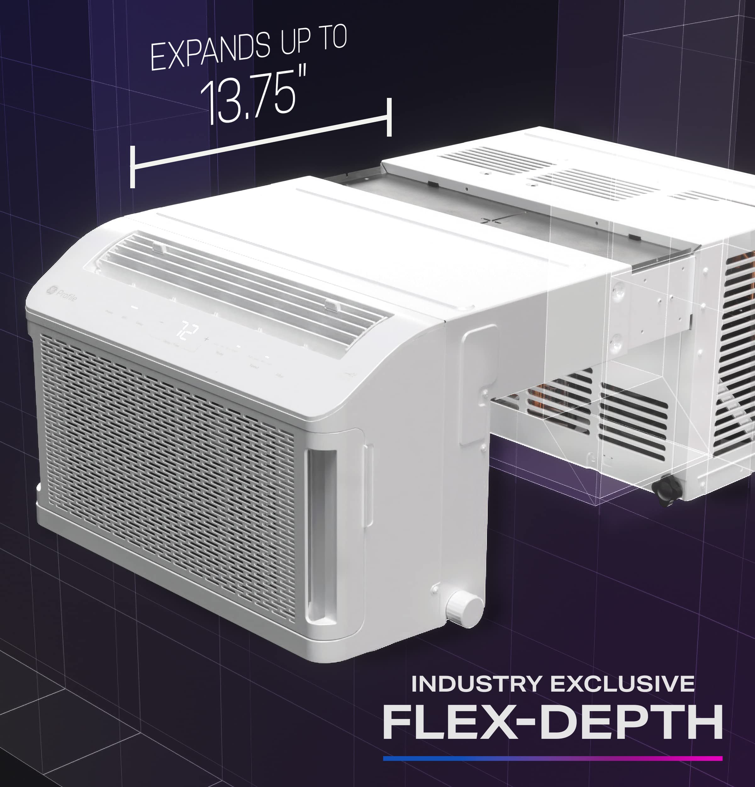GE Profile ClearView Window Air Conditioner 8,300 BTU, WiFi Enabled, Ultra Quiet for Medium Rooms, Full Window View with Easy Installation, 8K Window AC Unit, White (Renewed)