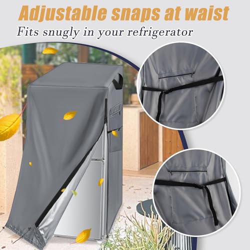 Safipotts Refrigerator Cover, Waterproof & Dustproof Cover for Protecting Upright Freezers - Suitable for Cold Rooms Grey 36"W x 30"D x 71"H