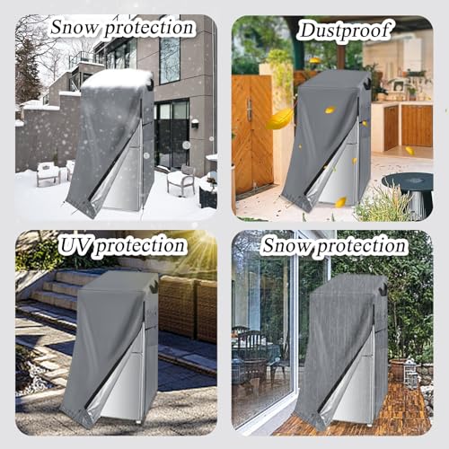 Safipotts Refrigerator Cover, Waterproof & Dustproof Cover for Protecting Upright Freezers - Suitable for Cold Rooms Grey 36"W x 30"D x 71"H