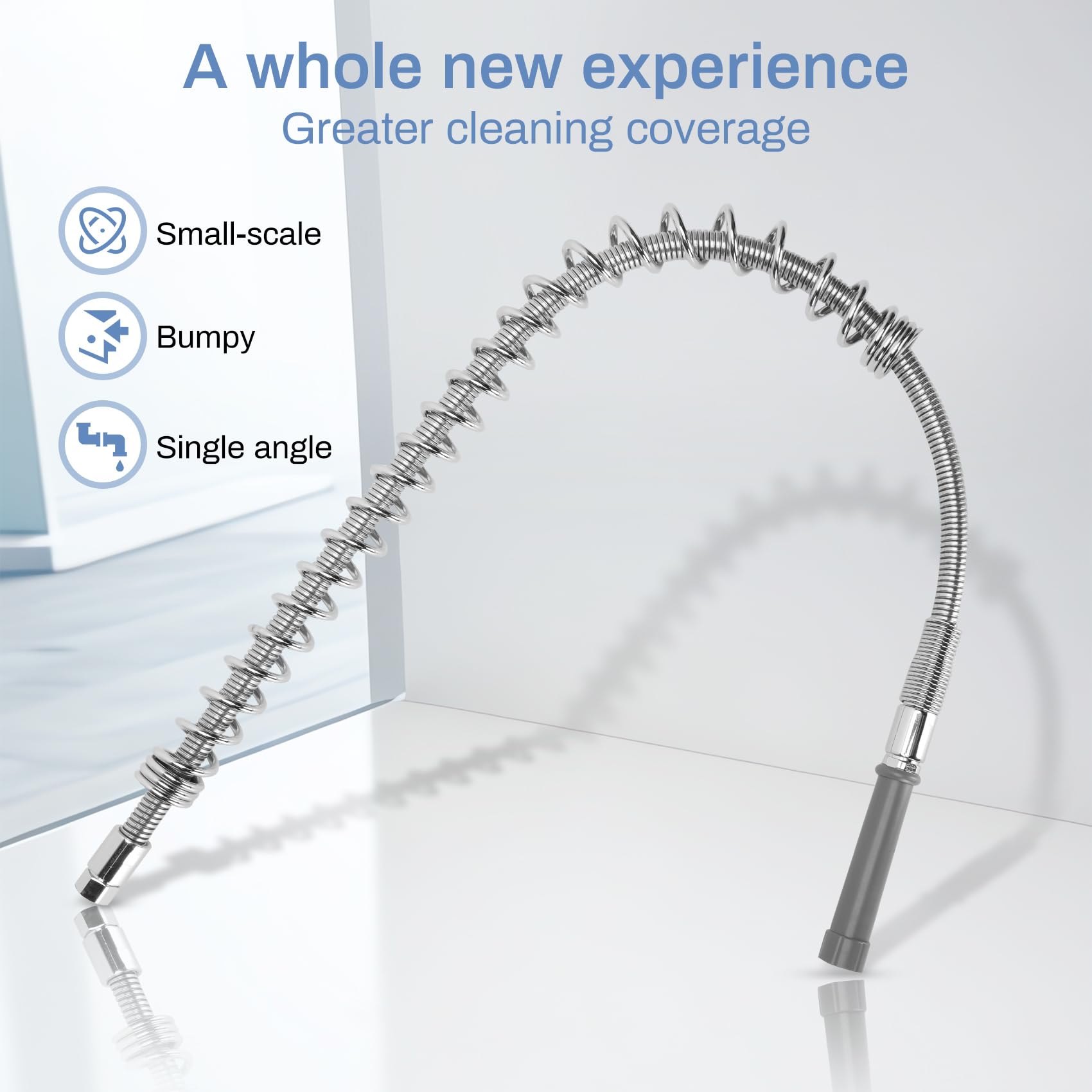 Commercial Sink Sprayer Hose,Commercial Kitchen Sink Faucets Flexible Hose Replacement(44 inch),with 304 Stainless Steel Pre Rinse Spring,Sink Sprayer Hose,Suitable for Use with Commercial Faucets
