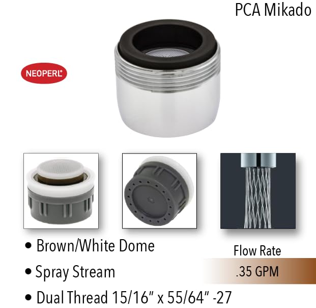Neoperl Mikado Faucet Elegant Aerator Super Low Flow 0.35 GPM Water-Saving Aerator 32 3200 5 (Brown Single)