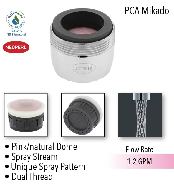 Neoperl Mikado California Faucet Elegant Aerator Economy Flow 1.2 GPM Water-Saving Aerator 32 4200 5 WaterSense (Pink 3 Pack)