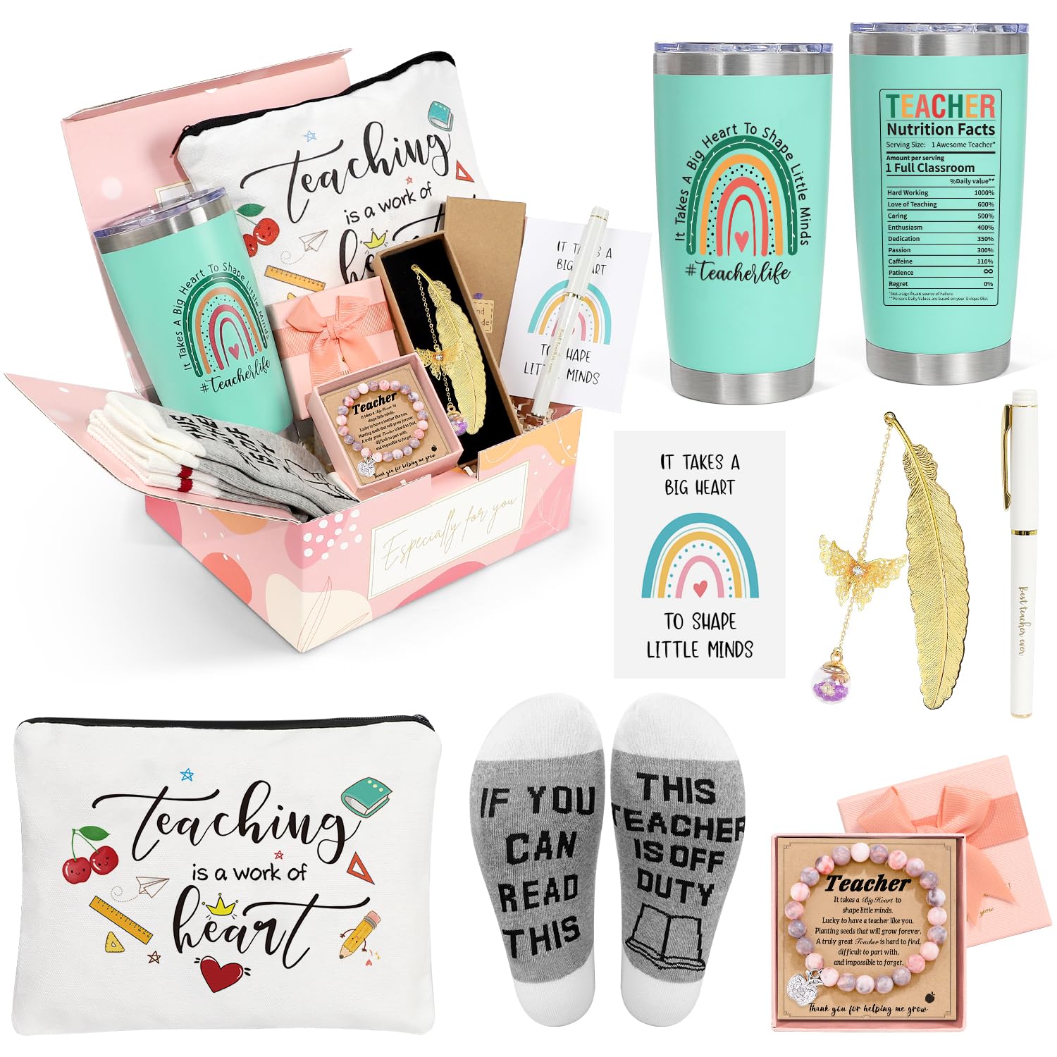 UAREHIBY Teacher Appreciation Gifts for Women,Teacher Gifts,20 OZ Teacher Tumbler for Teacher Birthday,Back to School Gift,Thank You Gifts,Teacher Valentines Day Gifts,Christmas Gifts
