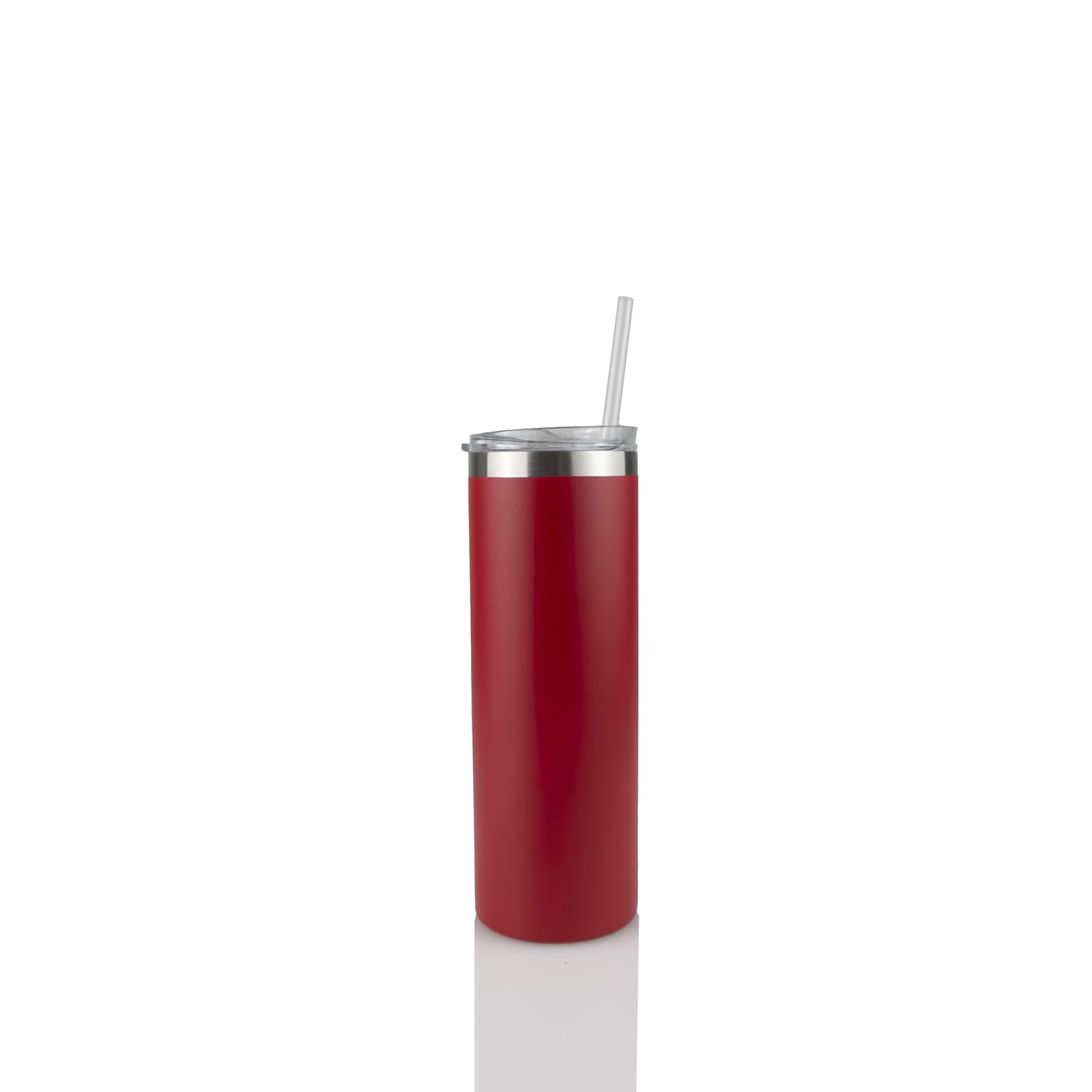 Hogg 20oz Powder Coated Skinny Tumbler, DIY, Customizable, Reusable, Double Wall Insulated, Colored Tumblers (Red)