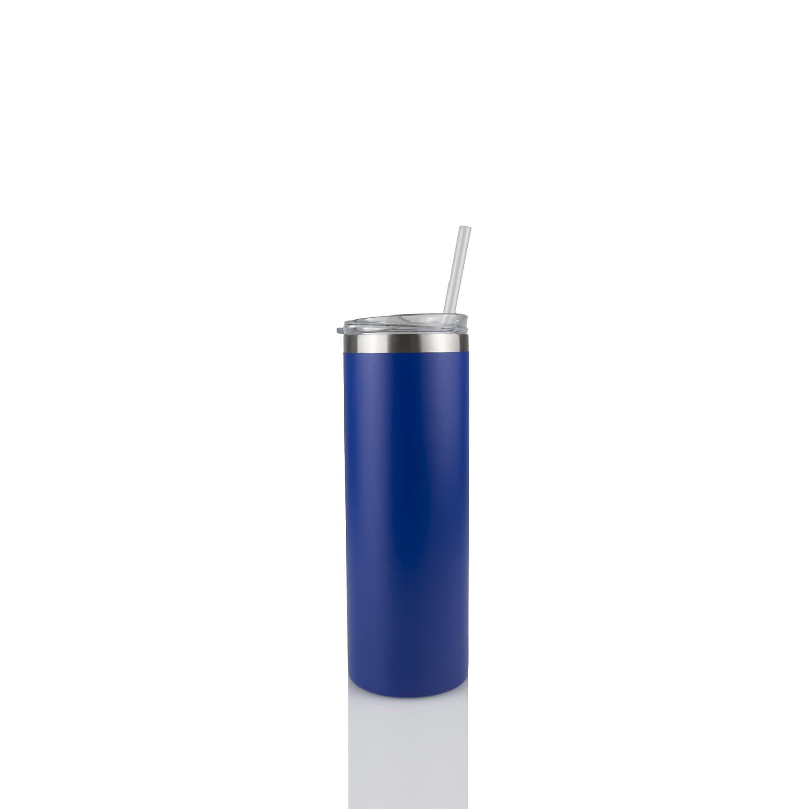 Hogg 20oz Powder Coated Skinny Tumbler, DIY, Customizable, Reusable, Double Wall Insulated, Colored Tumblers (Royal Blue)