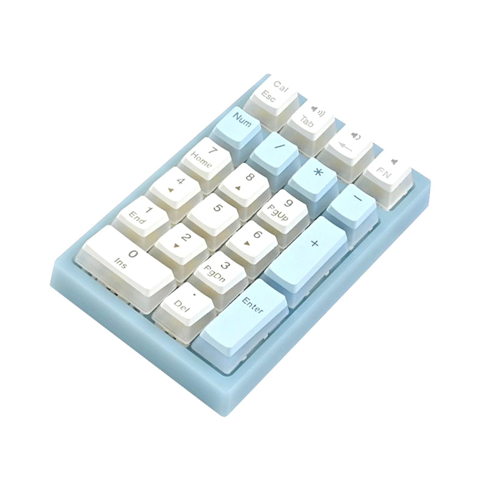 BOYI TD21 HotSwap Mechanical Numeric Keypads,21 Keys Mini Numpad Portable Keypad BT5.0/2.4G/Wired Keyboard RGB Number Pad Wireless Numeric Keypad(Blue Color with OEM Profile Pudding Keycaps)