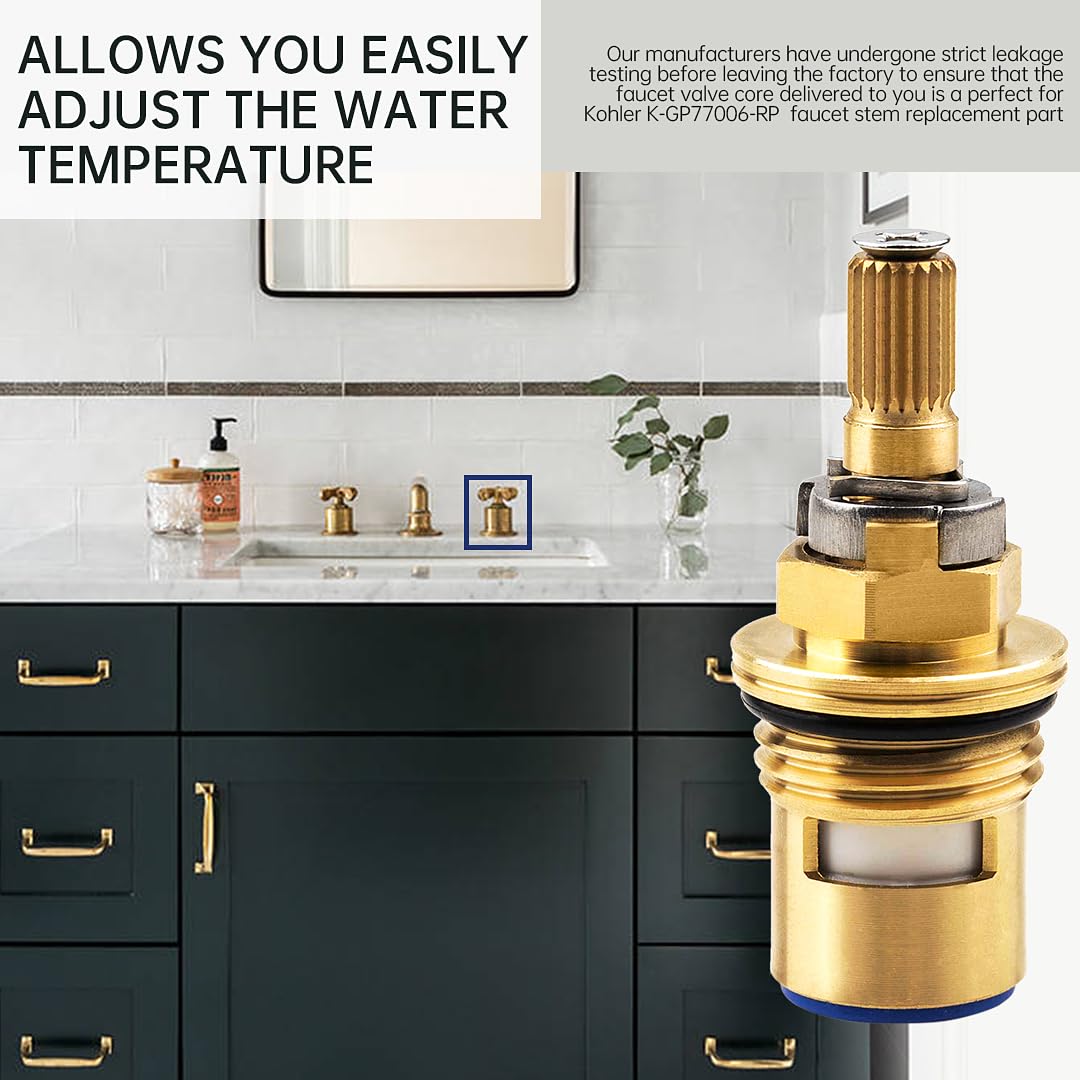 Faucet Cartridge Replacement for Kohler Parts K-gp77006-rp Fit for Kitchen Bathroom Faucet Shower Stems Replacement Ceramic Valve (COLD)