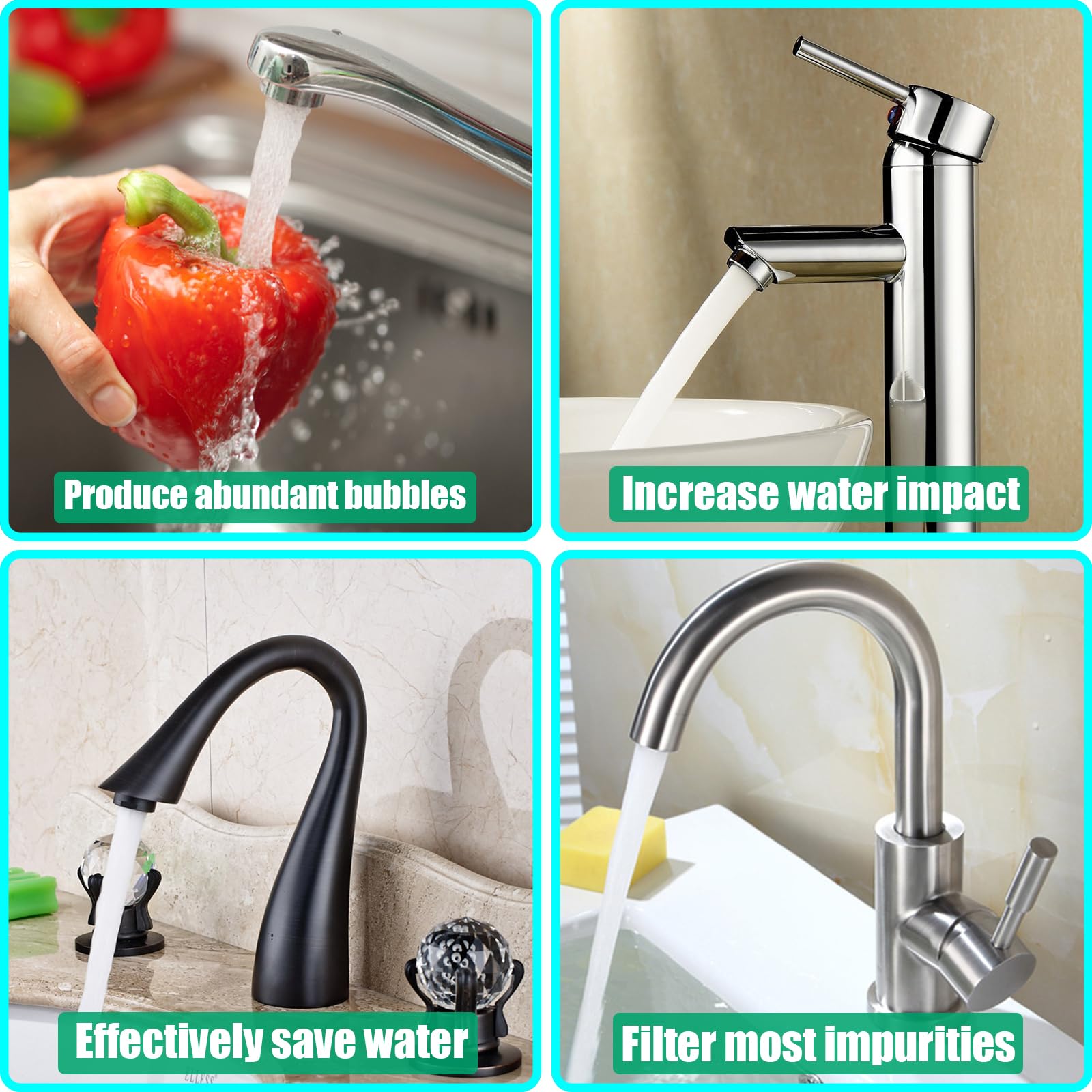 MOILINJAEY Faucet Aerator, 2.2GPM Flow Limiter Insert, 20 PCS, ABS Plastic, M22-M24, 0.83" Diameter