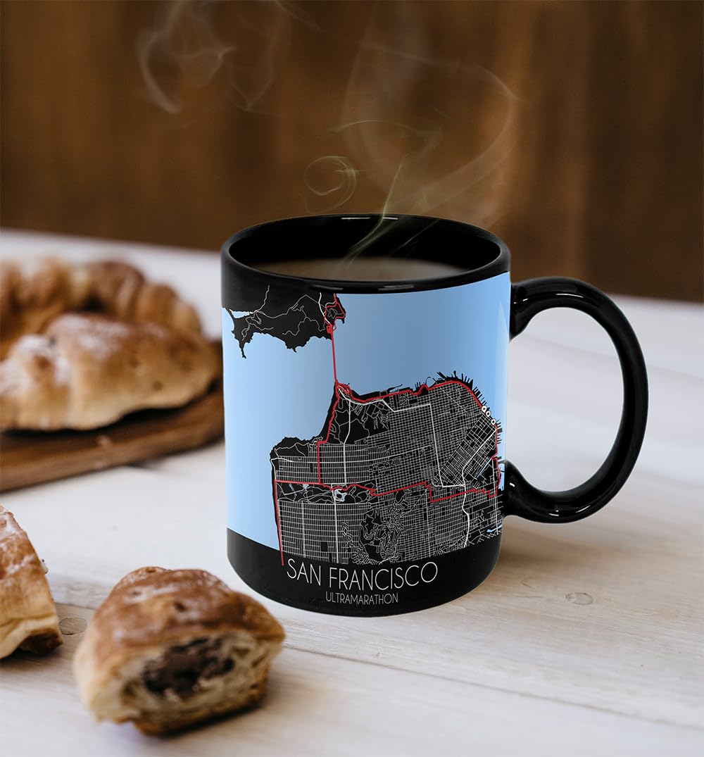 Ultra Marathon San Francisco Gifts and Souvenirs - Unique Drinkware - Ultra Marathon Race Momento - 11oz Black Ceramic Mug