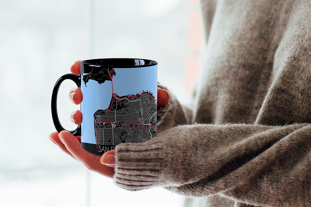 Ultra Marathon San Francisco Gifts and Souvenirs - Unique Drinkware - Ultra Marathon Race Momento - 11oz Black Ceramic Mug