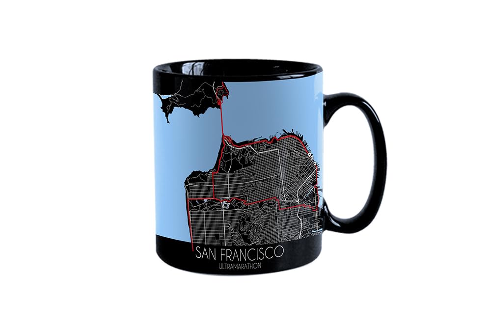 Ultra Marathon San Francisco Gifts and Souvenirs - Unique Drinkware - Ultra Marathon Race Momento - 11oz Black Ceramic Mug