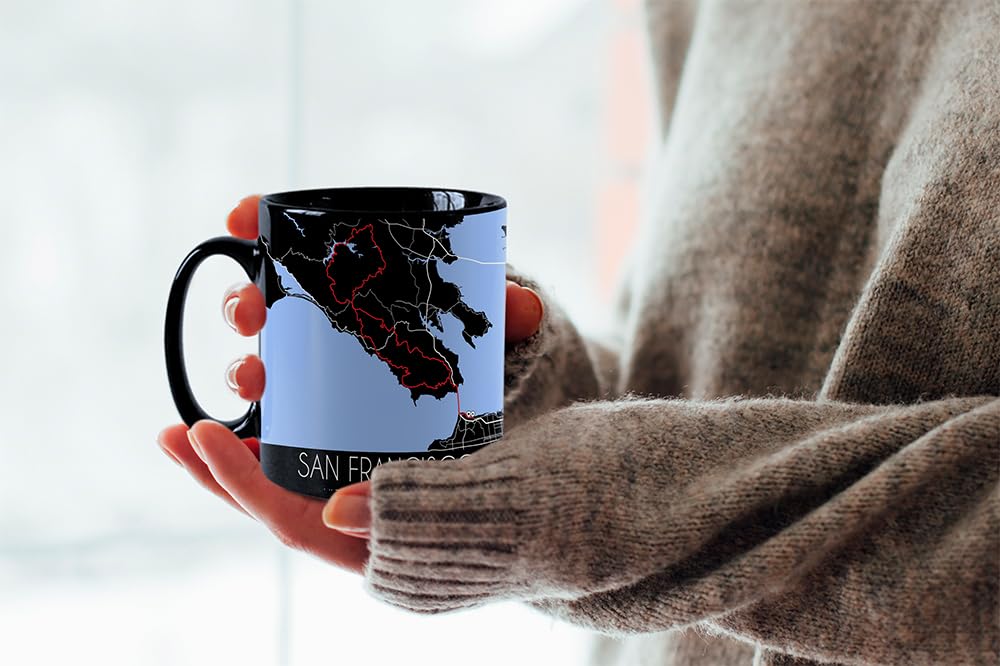 Ultra Marathon 100KM San Francisco Gifts and Souvenirs - Unique Drinkware - Ultra Marathon 100KM Race Momento - 11oz Black Ceramic Mug