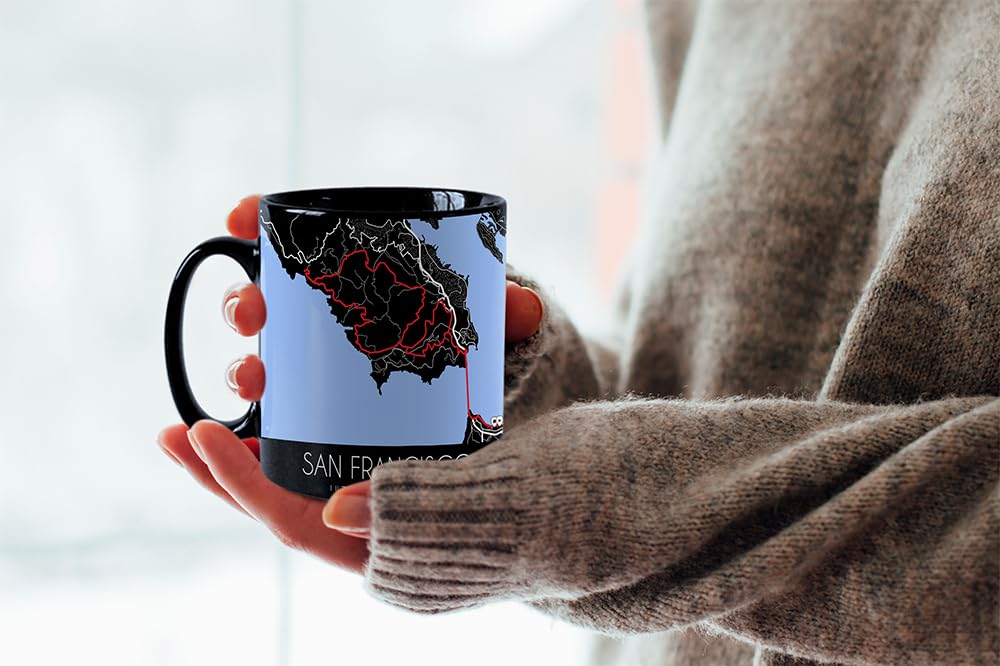 Ultra Marathon 50KM San Francisco Gifts and Souvenirs - Unique Drinkware - Ultra Marathon 50KM Race Memento - 11oz Black Ceramic Mug