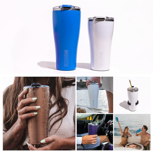 BrüMate Nav XL 32oz 100% Leak Proof Insulated Travel Tumbler with Magnetic BevLock™ Lid - Double Wall Cup-Holder Friendly Stainless Steel Mug (Onyx Leopard)